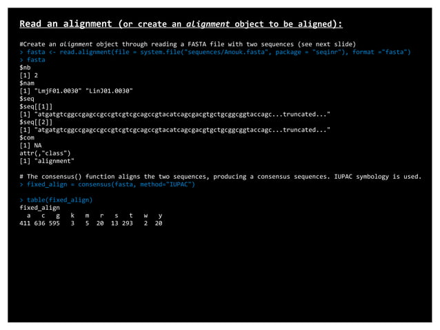 SeqinR - biological data handling | PPT