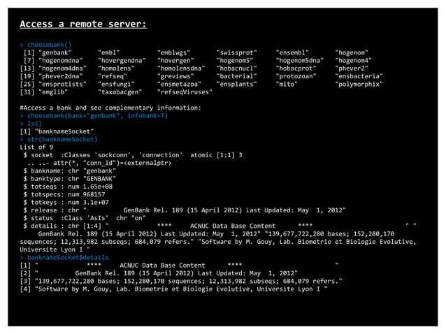 SeqinR - biological data handling | PPT