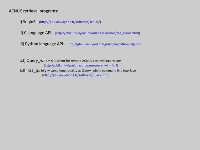 SeqinR - biological data handling | PPT