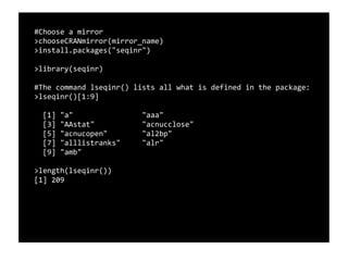 SeqinR - biological data handling | PDF | Databases | Computer Software and Applications
