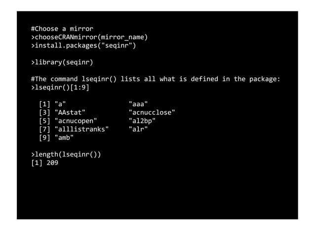 SeqinR - biological data handling | PPT