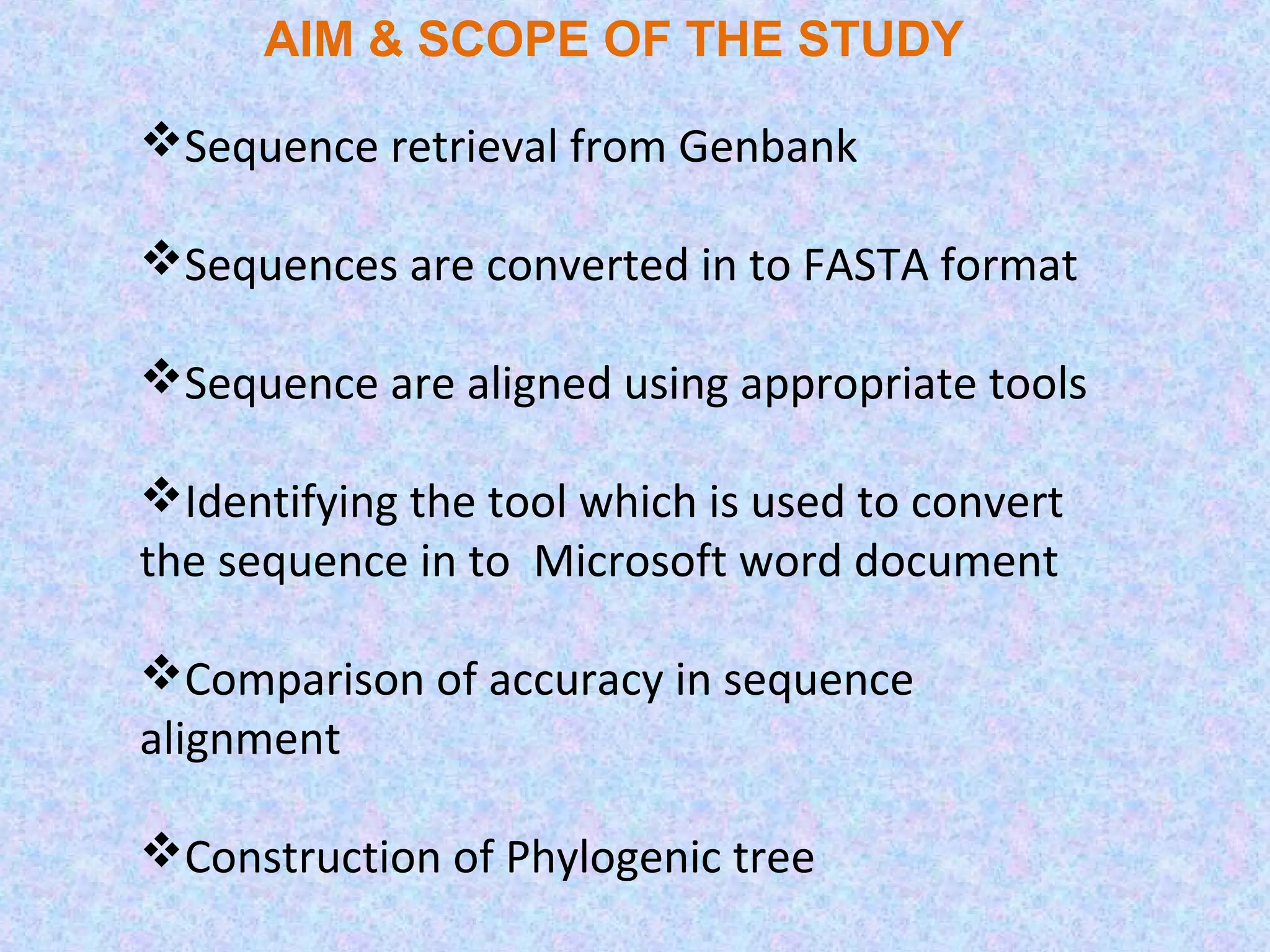 Sequece alignment using ms word | PPT