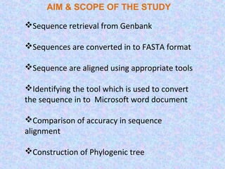 Sequece alignment using ms word | PPT