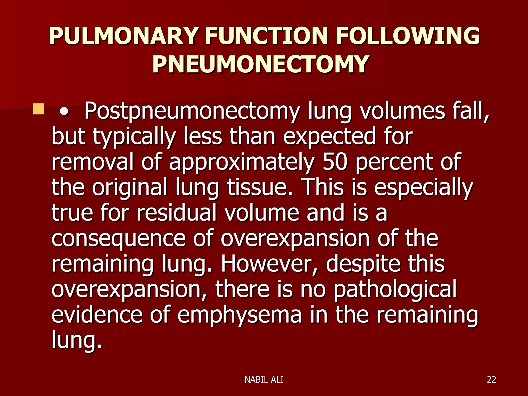 Sequelae & Complications of Pneumonectomy | PPT