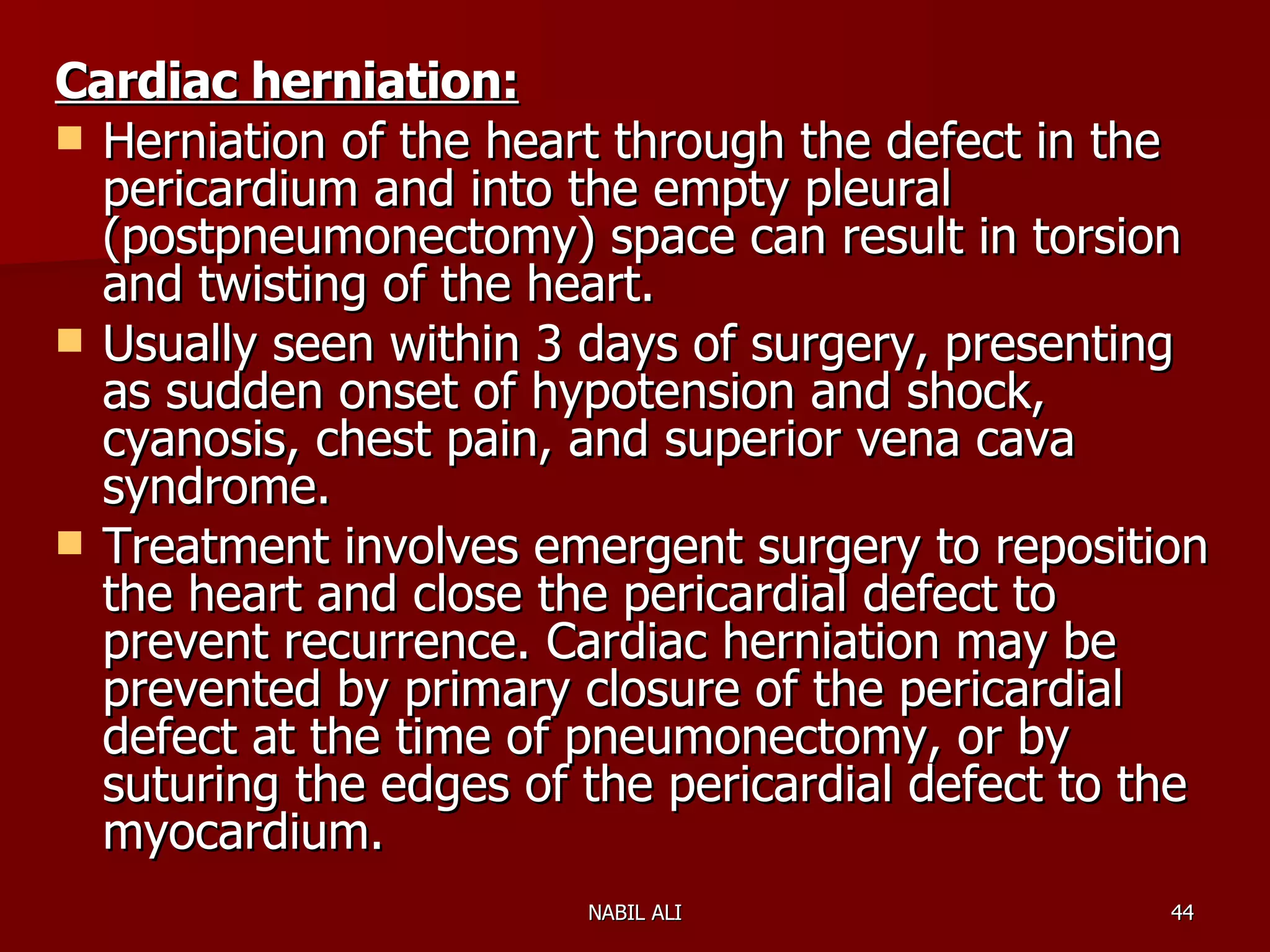 Sequelae & Complications of Pneumonectomy | PPT
