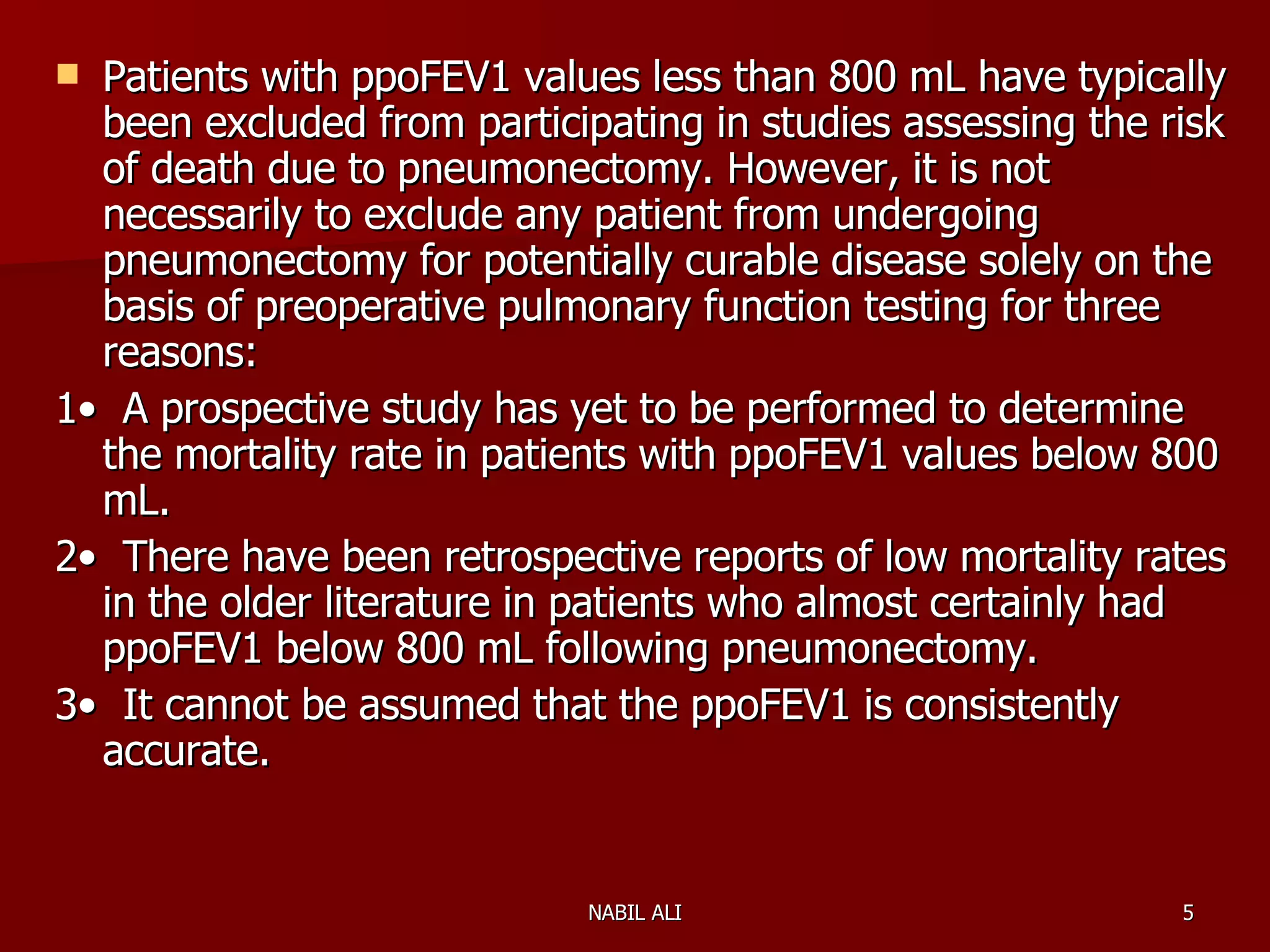 Sequelae & Complications of Pneumonectomy | PPT