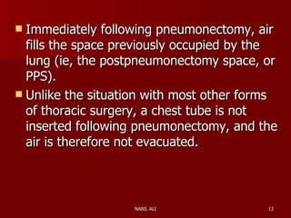 Sequelae & Complications of Pneumonectomy | PPT