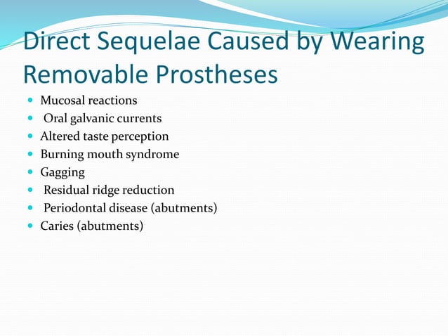 Sequelae of wearing complete denture | PPTX | Dental Health | Diseases ...