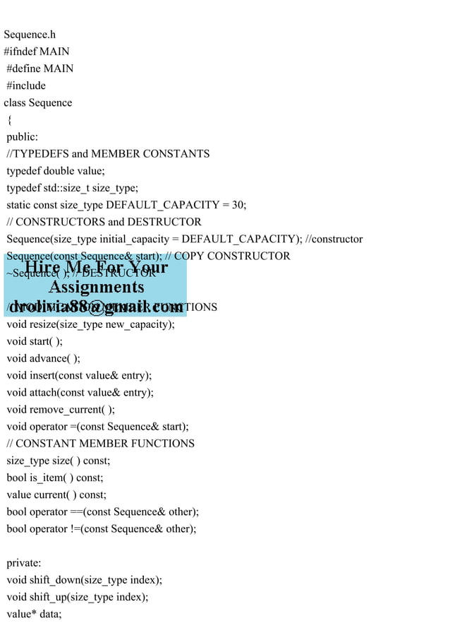 Sequence.h#ifndef MAIN #define MAIN #include cstdlibclass .pdf