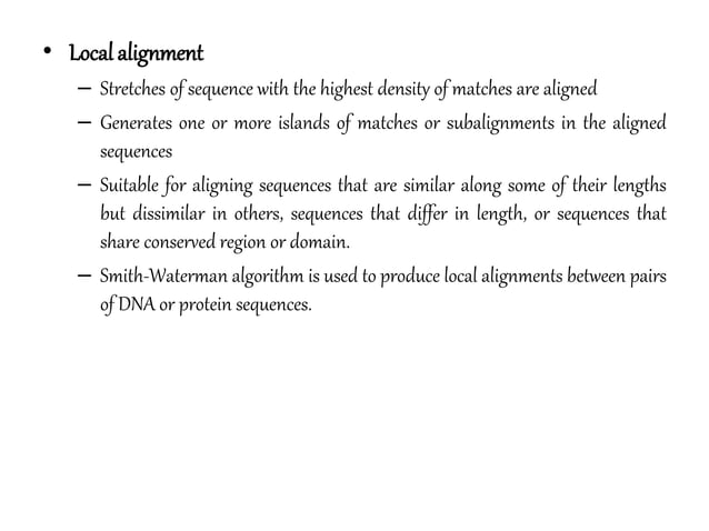 Sequence alignment | PPTX