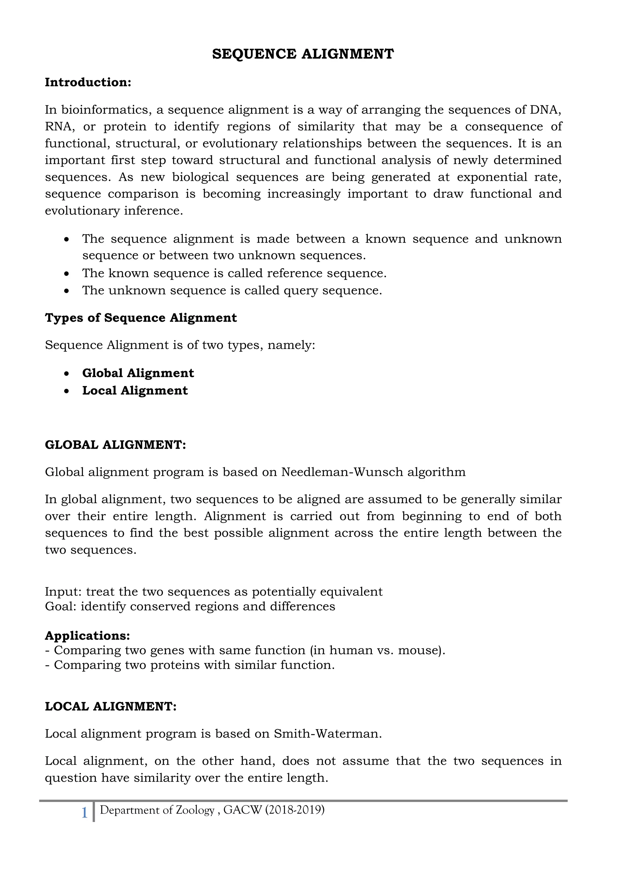 Sequence alignment | PDF