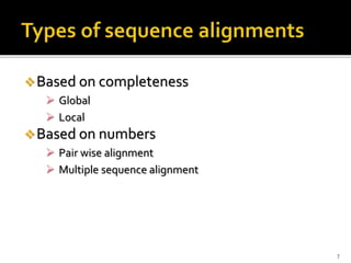 Sequence alignment | PPTX