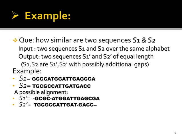 Sequence alignment | PPTX | Databases | Computer Software and Applications