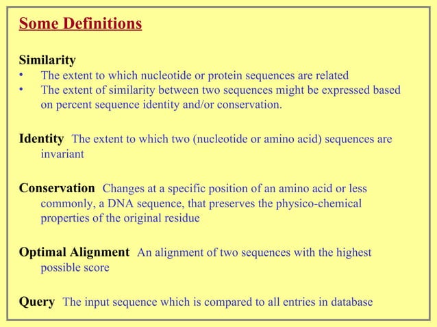 Sequence alignment belgaum | PPT