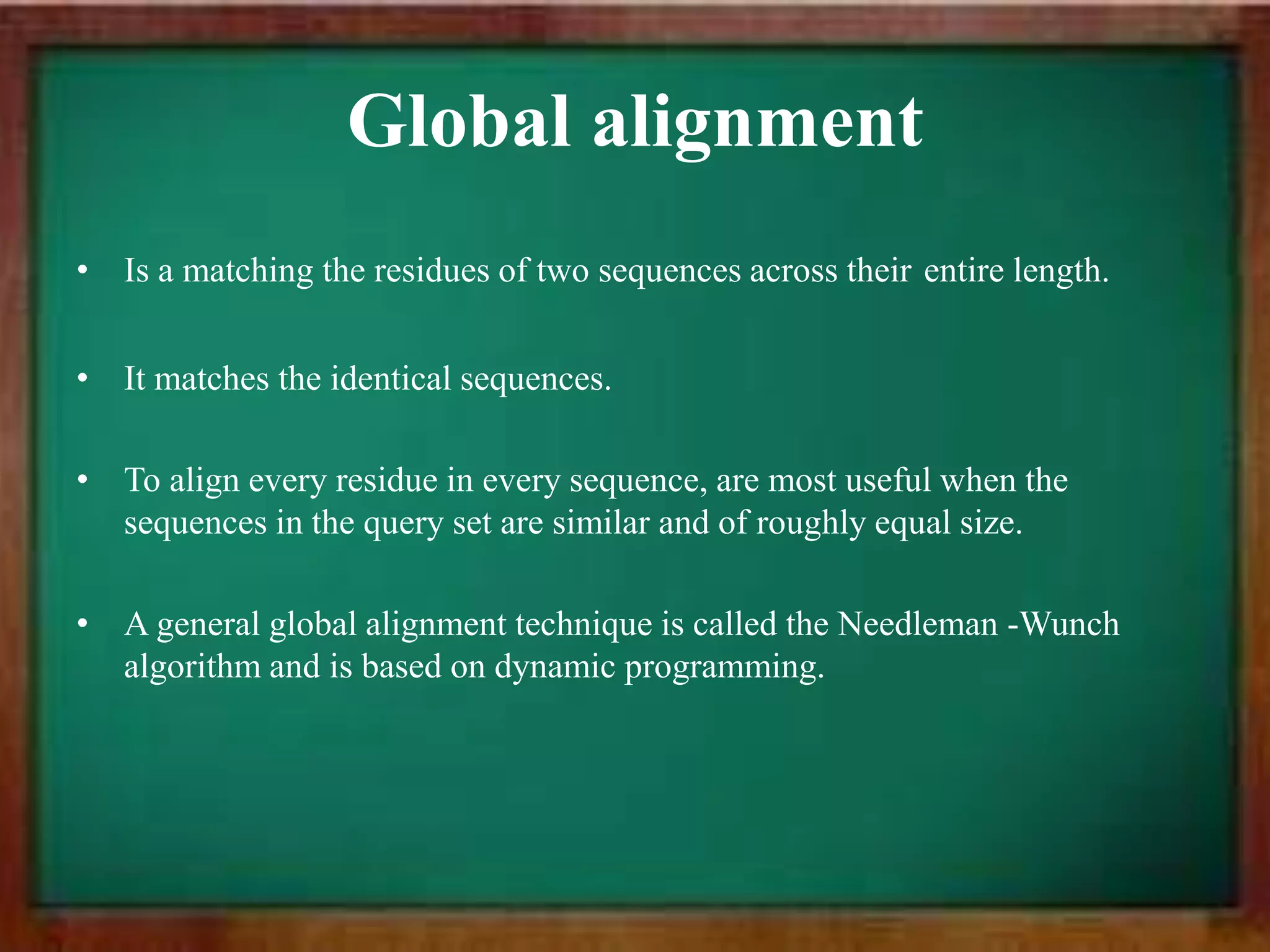 Sequence alignment global vs. local | PPTX