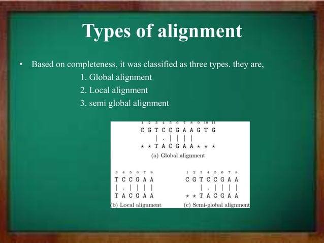 Sequence alignment global vs. local | PPTX | Programming Languages | Computing