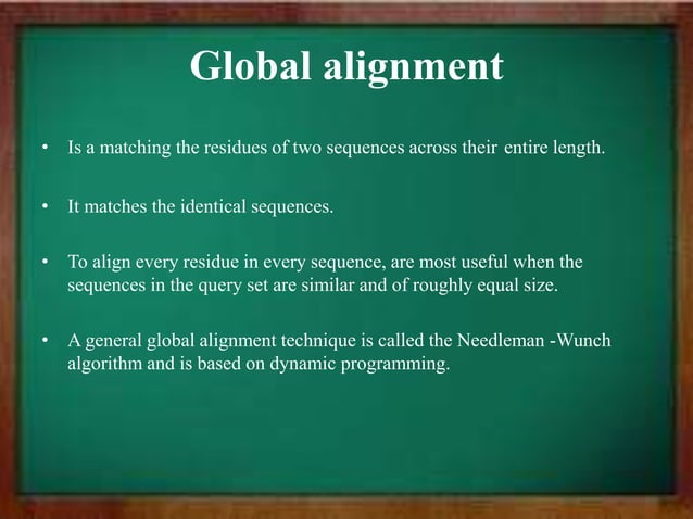 Sequence Alignment Global Vs Local 