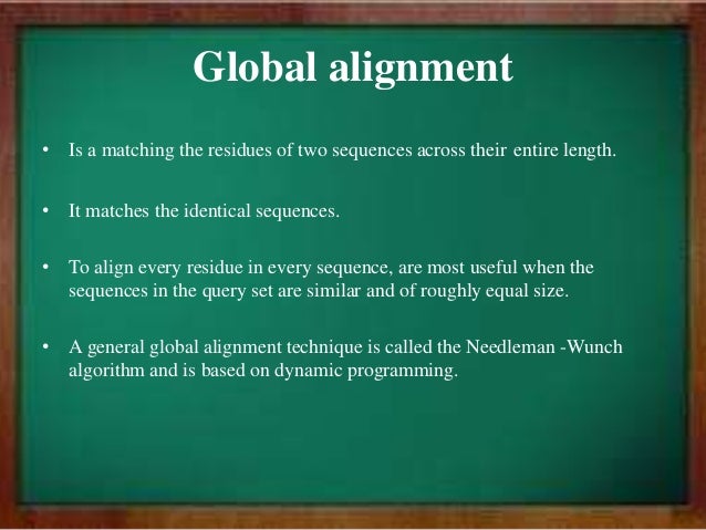 Sequence alignment global vs. local
