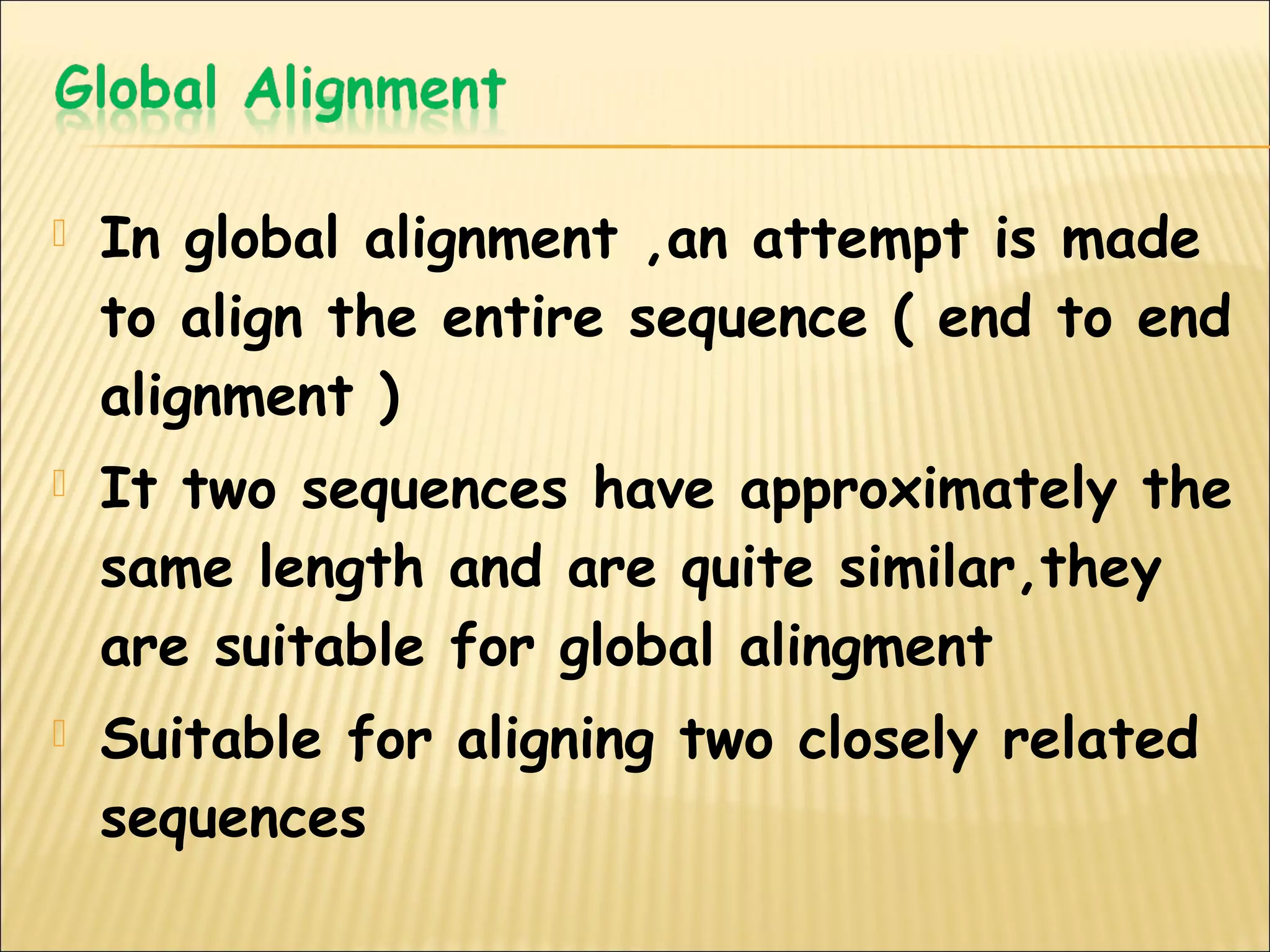 Sequencealignmentinbioinformatics 100204112518-phpapp02 | PPT
