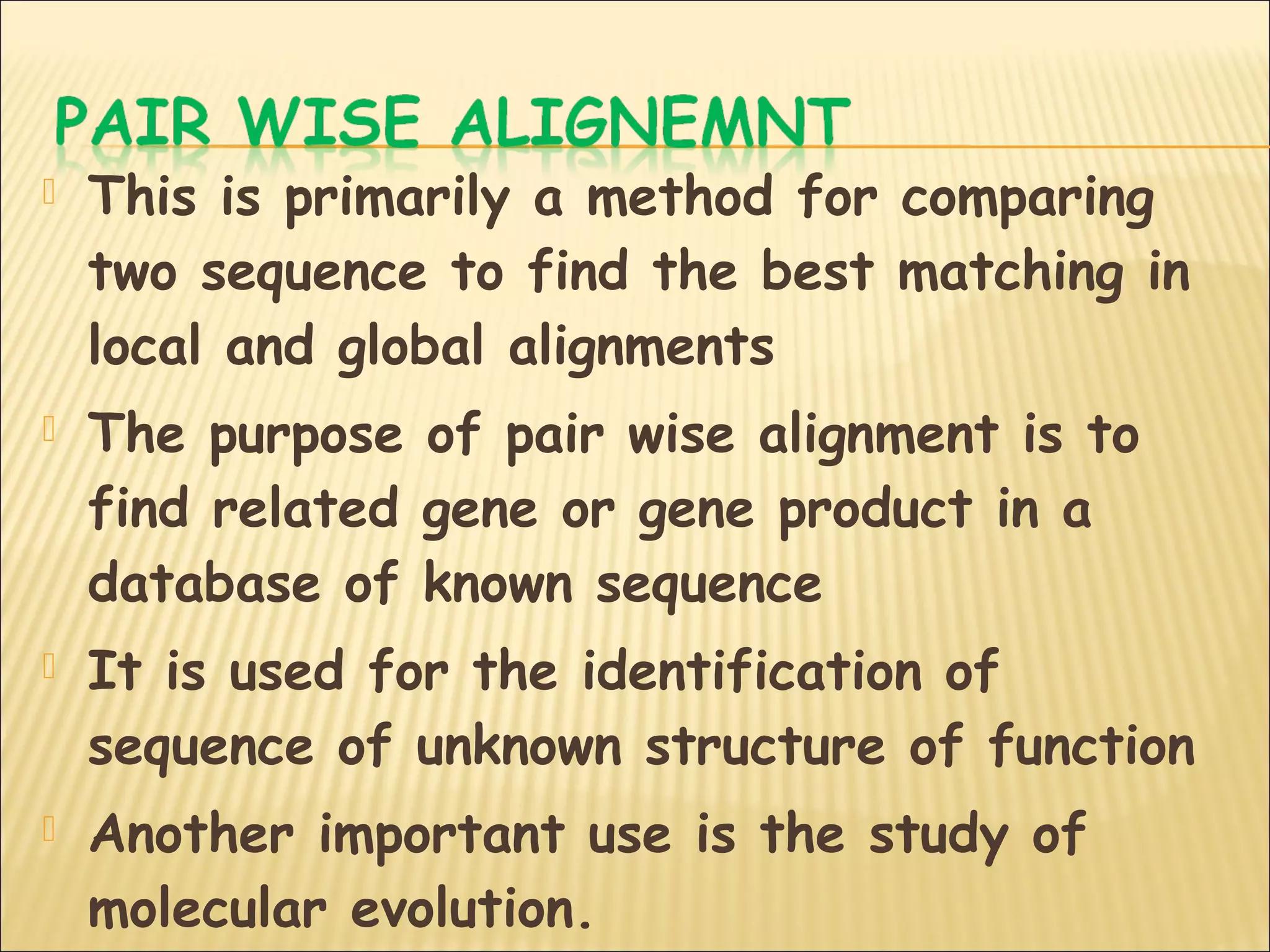 Sequencealignmentinbioinformatics 100204112518-phpapp02 | PPT