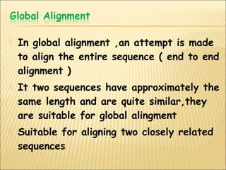 Sequencealignmentinbioinformatics 100204112518-phpapp02 | PPT