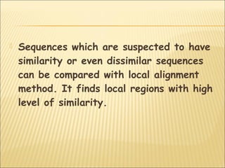 Sequencealignmentinbioinformatics 100204112518-phpapp02 | PPT
