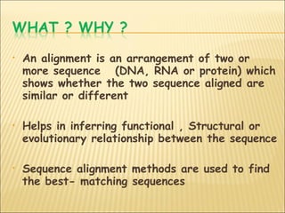 Sequencealignmentinbioinformatics 100204112518-phpapp02 | PPT