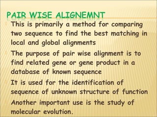 Sequencealignmentinbioinformatics 100204112518-phpapp02 | PPT