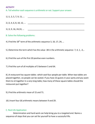 Sequence and series | DOC