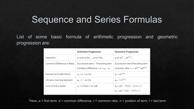 Sequence and Series | PPT