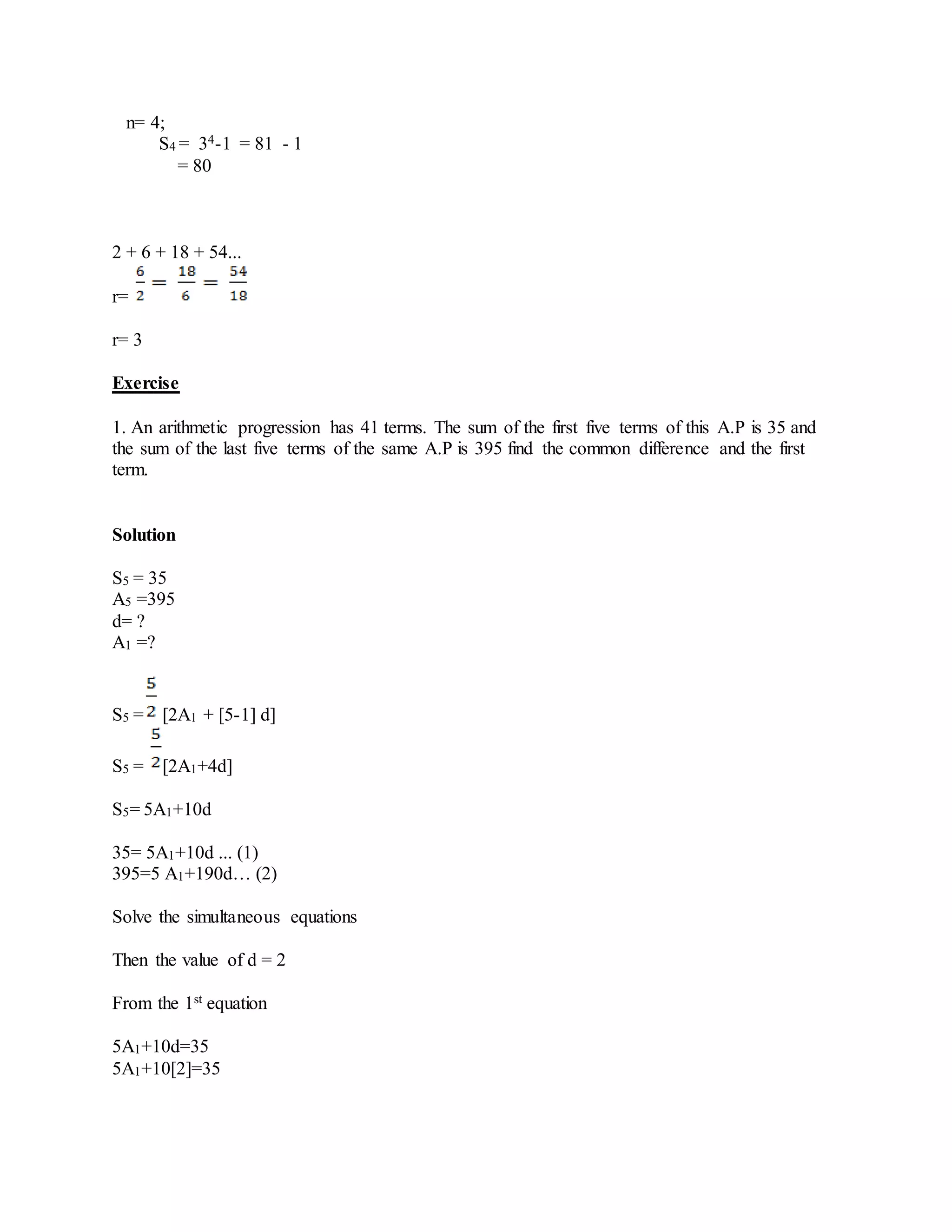 Sequence and series | DOCX