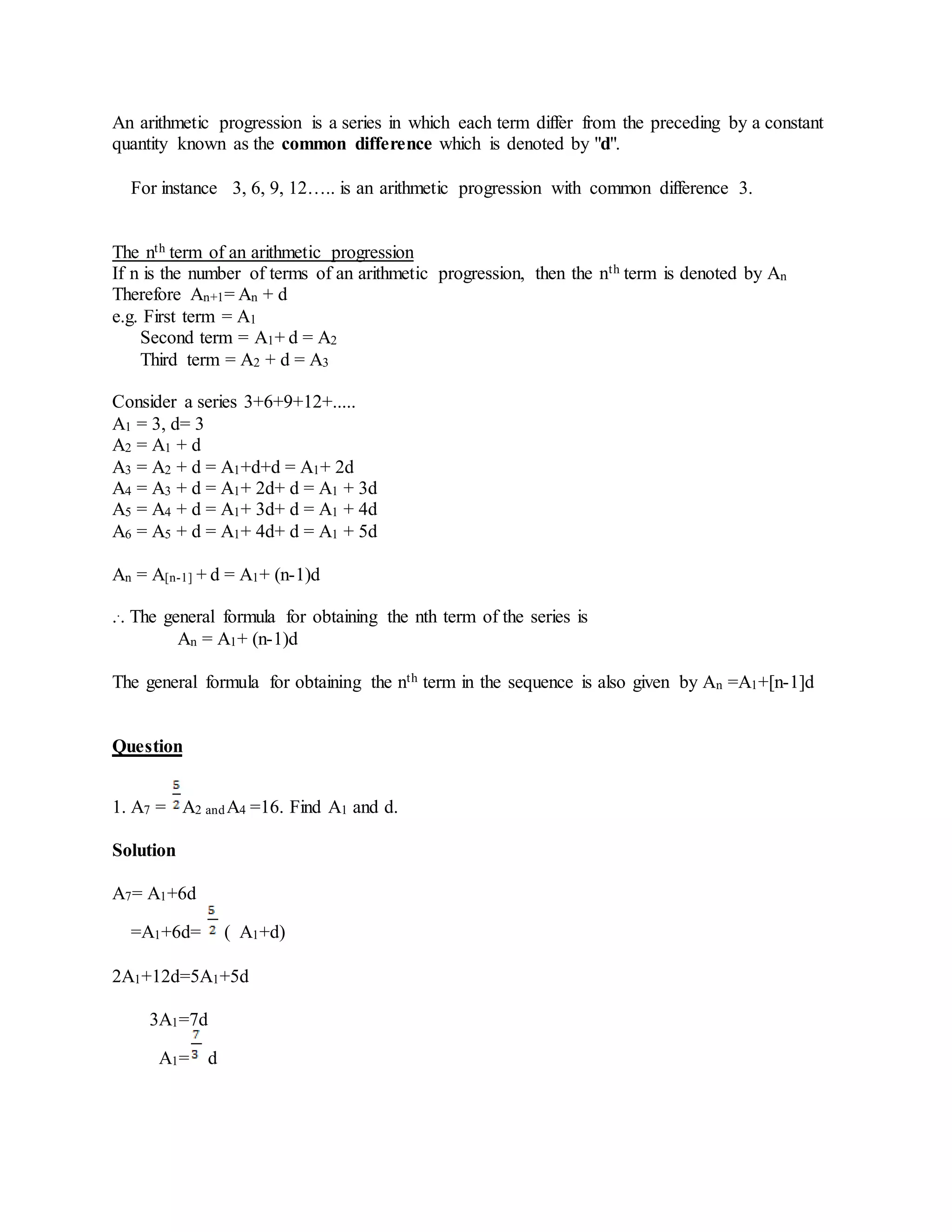 Sequence and series | DOCX