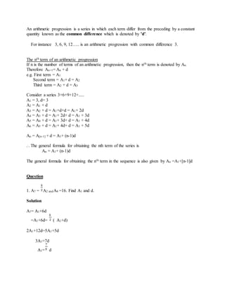 Sequence and series | DOCX