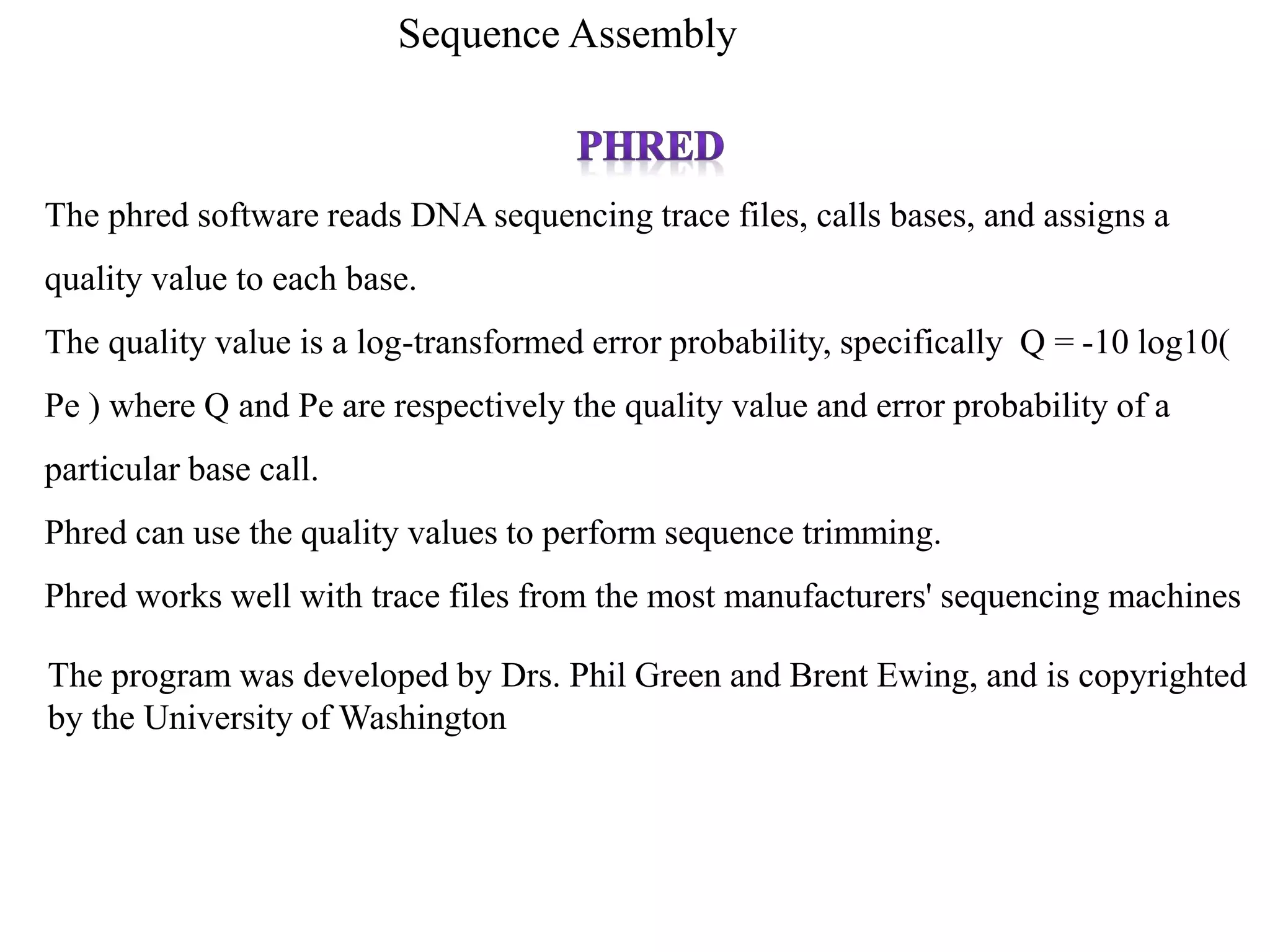 Sequence assembly | PPTX