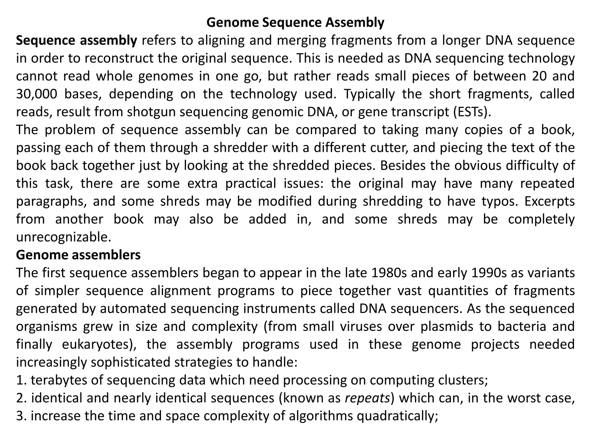 Sequence assembly | PPTX