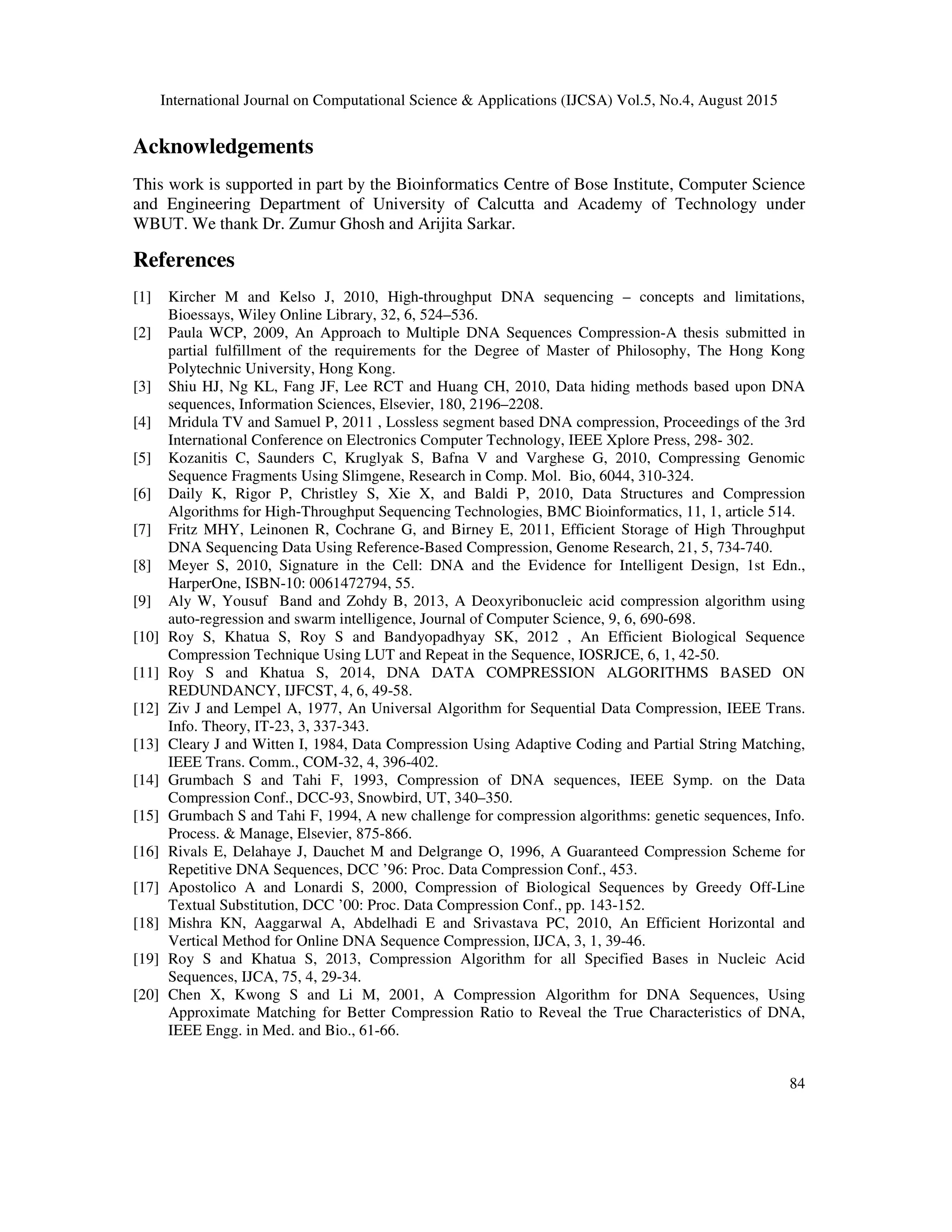 SBVRLDNACOMP:AN EFFECTIVE DNA SEQUENCE COMPRESSION ALGORITHM | PDF