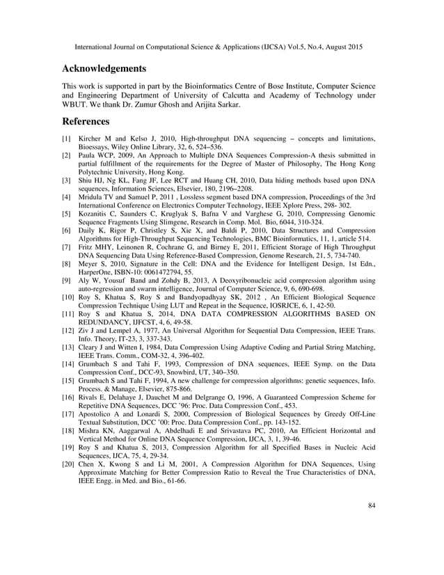 SBVRLDNACOMP:AN EFFECTIVE DNA SEQUENCE COMPRESSION ALGORITHM | PDF
