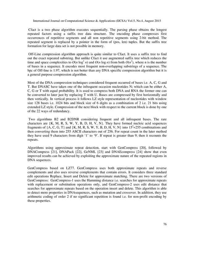 SBVRLDNACOMP:AN EFFECTIVE DNA SEQUENCE COMPRESSION ALGORITHM | PDF