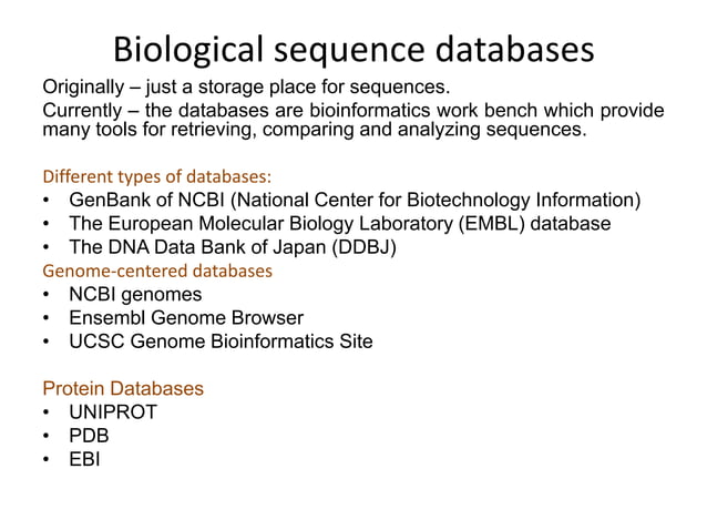 Sequencedatabases | PPT