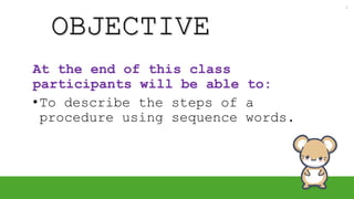 Sequencers for describing processes in English | PPTX
