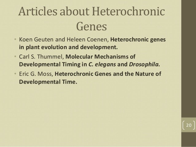 Heterochrony: Evolution vs Development