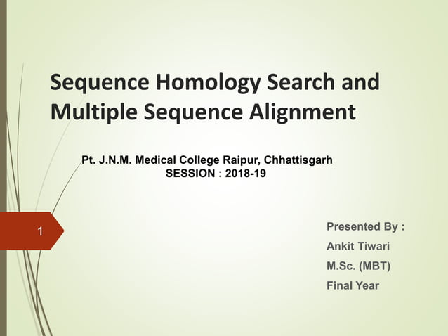 Sequence homology search and multiple sequence alignment(1) | PPTX