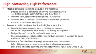 SequenceL gets rid of decades of programming baggage | PPT