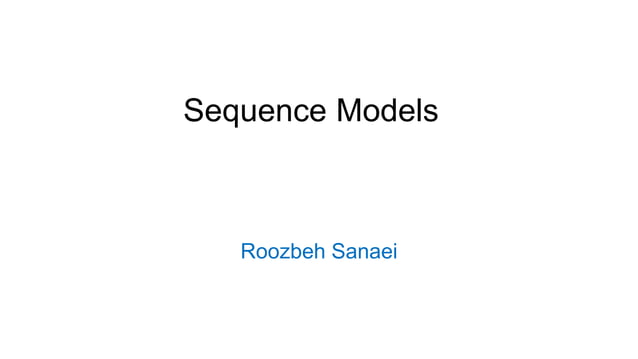 Sequence models | PPT