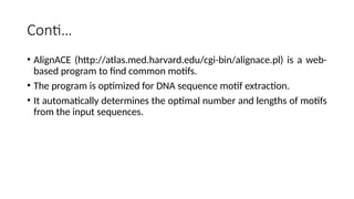 sequence motifs. bioinformatics pptx | PPTX