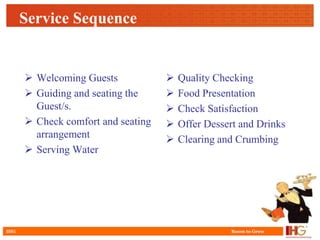 Sequence of service-Hotel Restaurant | PPTX