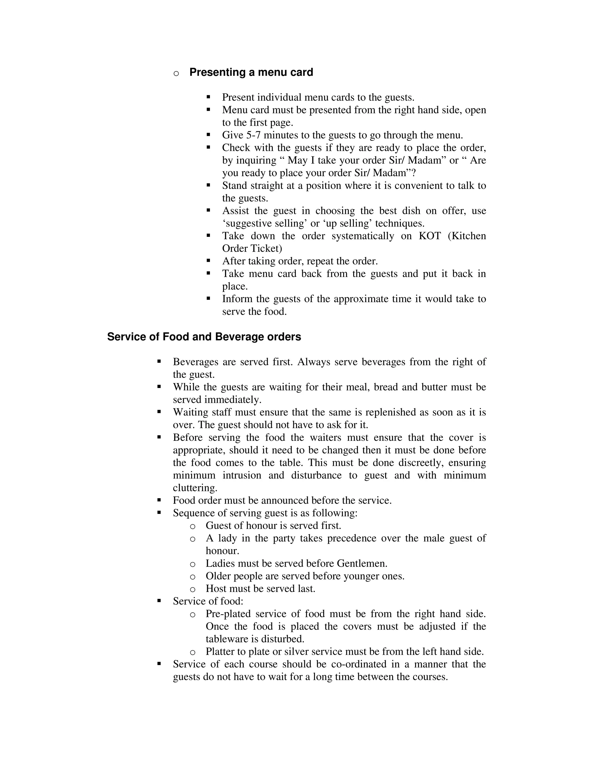 Sequence of service | PDF
