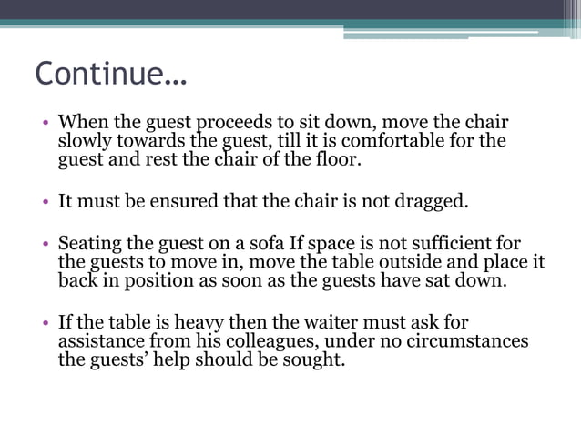 SEQUENCE OF SERVICE IN RESTAURANT.pptx | Bars & Restaurants | Attractions