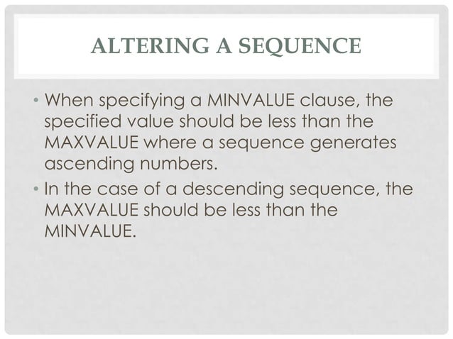 Oracle Database Sequence Ppt