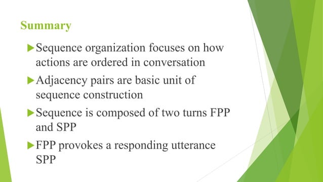 Sequence organization in conversation analysis | PPTX